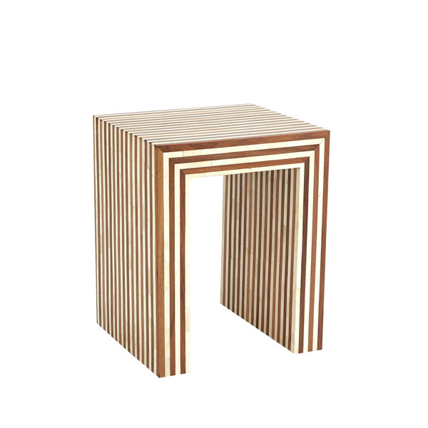 Studio A Home Sienna End Table-Walnut/Bone-Sm | Perigold